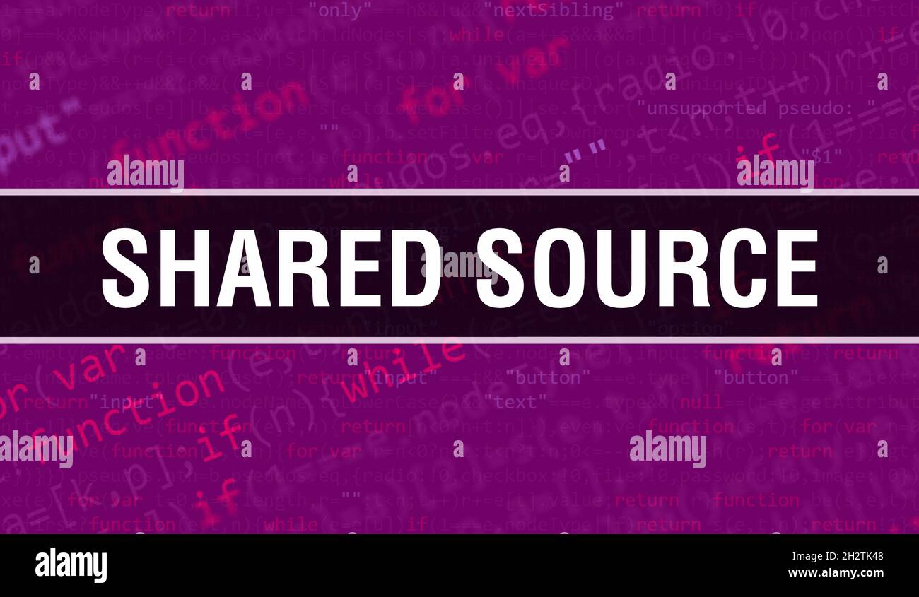 Shared source text written on Programming code abstract technology ...