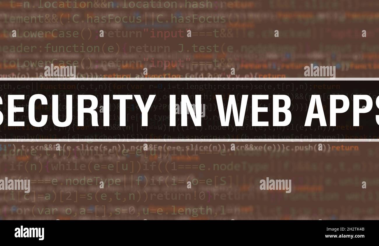 Security in Web apps concept illustration using code for developing programs and app. Security ...