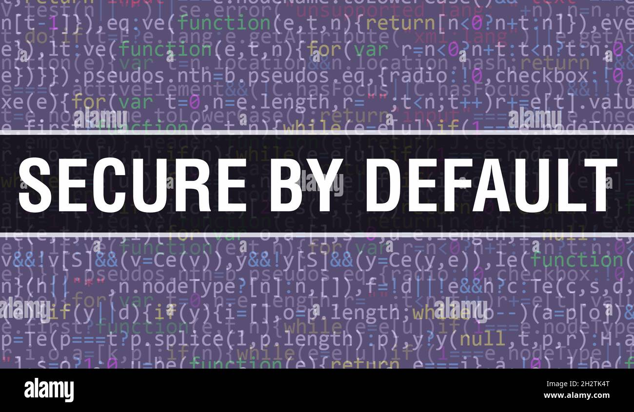 Secure by default with Binary code digital technology background. Abstract background with ...