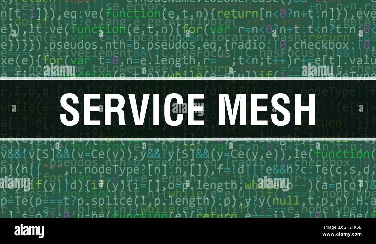 Service mesh concept with Random Parts of Program Code. Service mesh ...