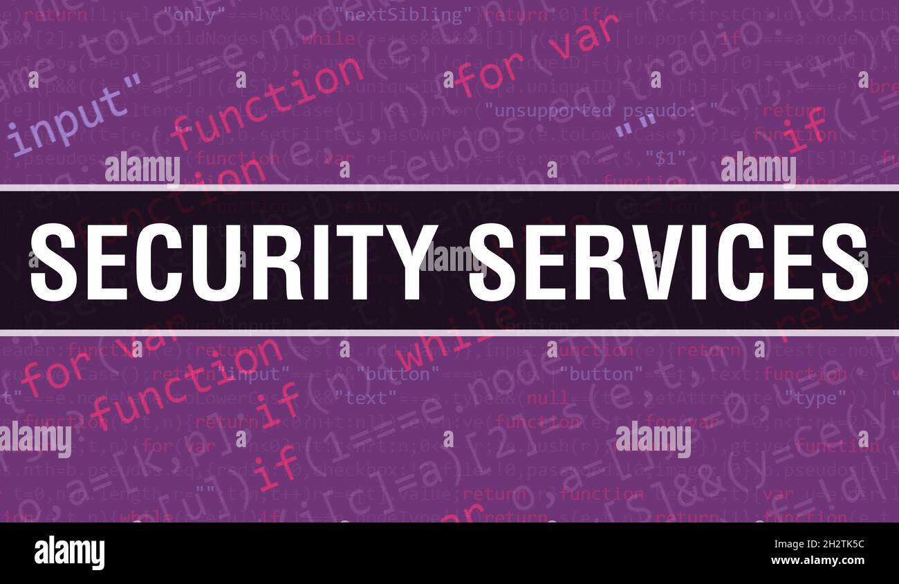 Security services with Abstract Technology Binary code Background ...