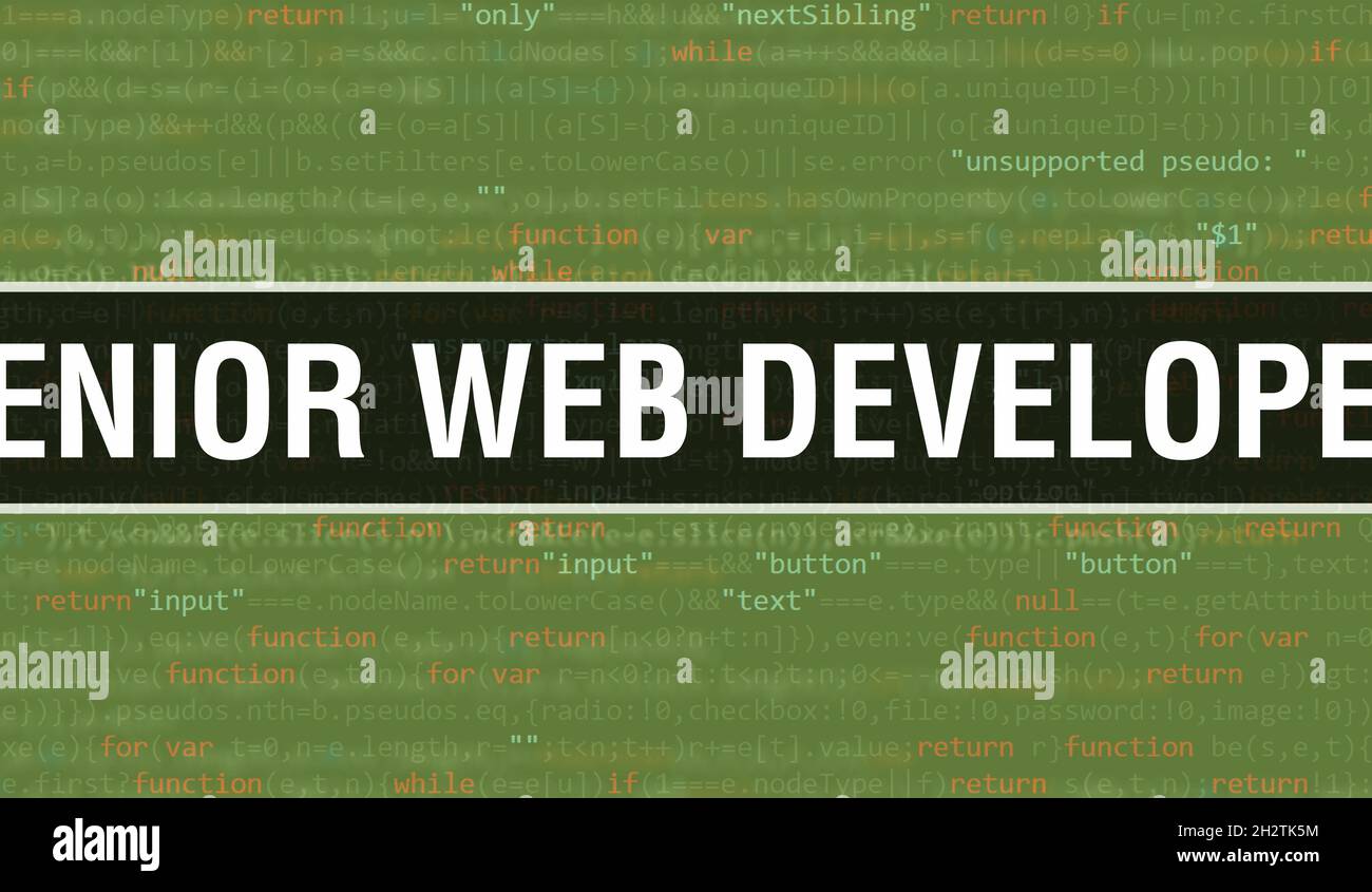 Senior Web Developer text written on Programming code abstract ... Senior Web Developer text written on Programming code abstract ...