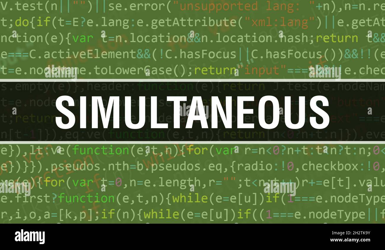 Simultaneous Text Written On Programming Code Abstract Technology Background Of Software