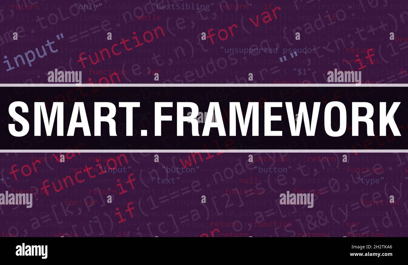 Smart Framework Concept With Random Parts Of Program Code Smart Framework Text Written On