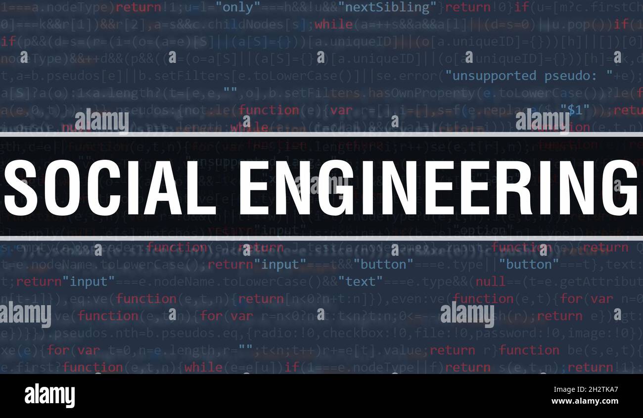 Social engineering text written on Programming code abstract technology ...