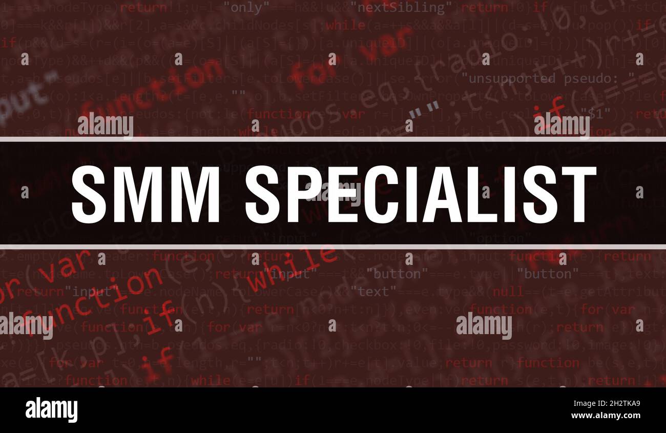 SMM specialist concept illustration using code for developing programs ...