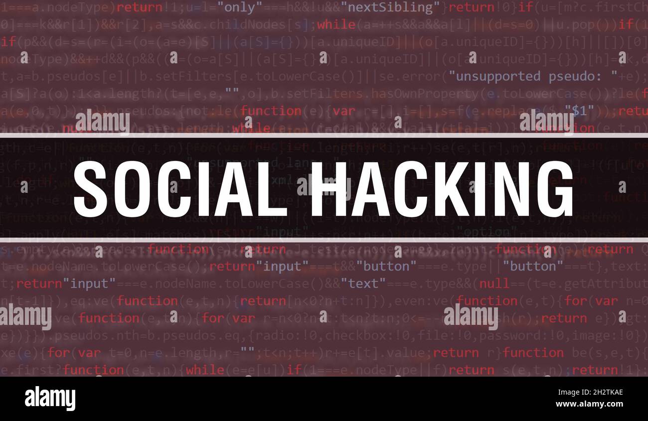 Social hacking with Binary code digital technology background. Abstract ...