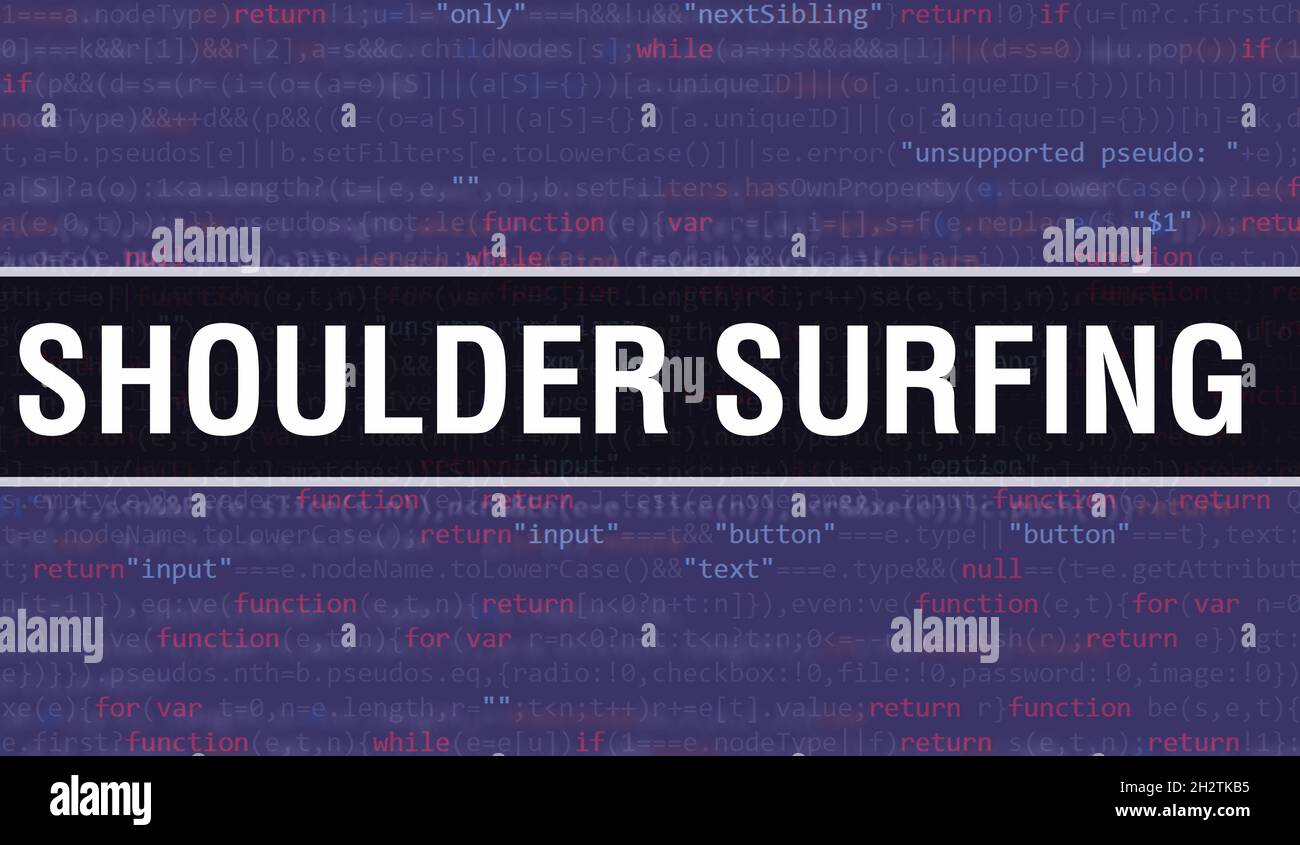 Shoulder surfing text written on Programming code abstract technology ...