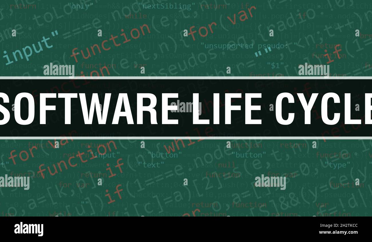 Software Life Cycle With Abstract Technology Binary Code Backgrounddigital Binary Data And