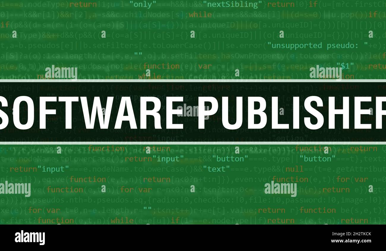 Software Publisher Text Written On Programming Code Abstract Technology