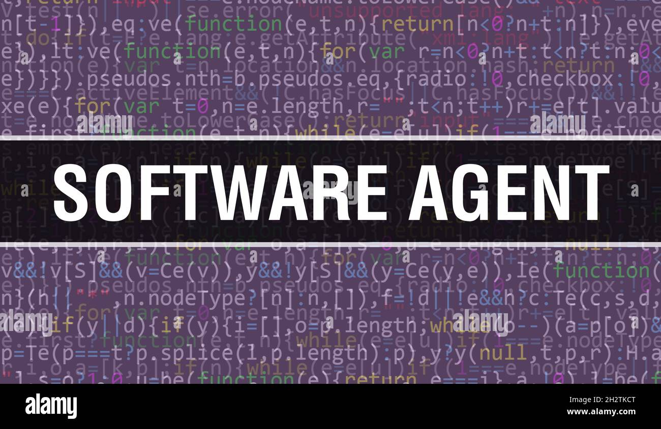 Software agent with Abstract Technology Binary code Background.Digital ...