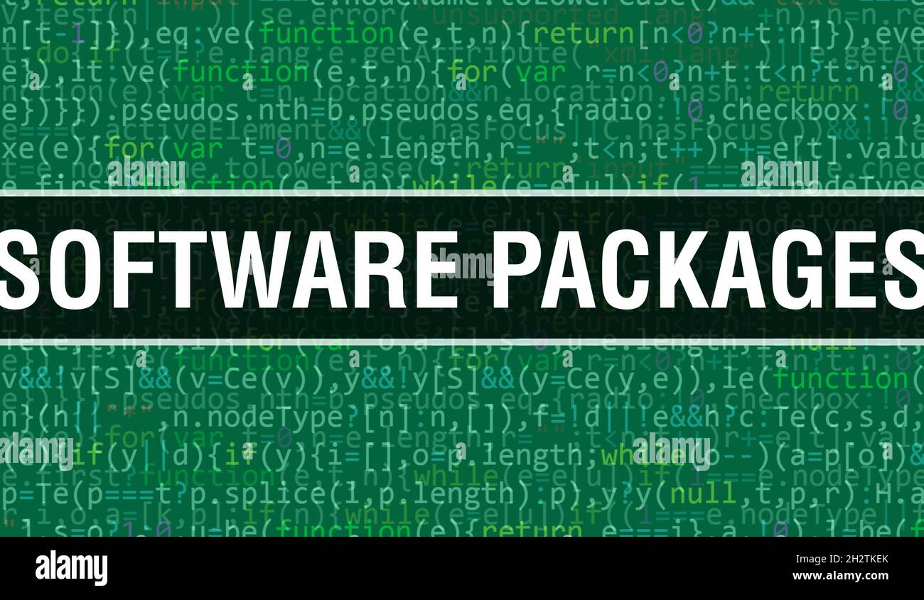 software packages with Binary code digital technology background ...