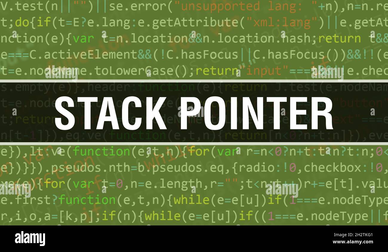 Stack Pointer Text Written On Programming Code Abstract Technology Background Of Software