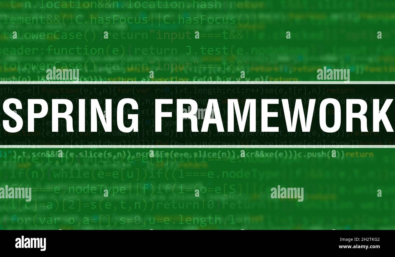 Spring Framework With Digital Java Code Text Spring Framework And Computer Software Coding