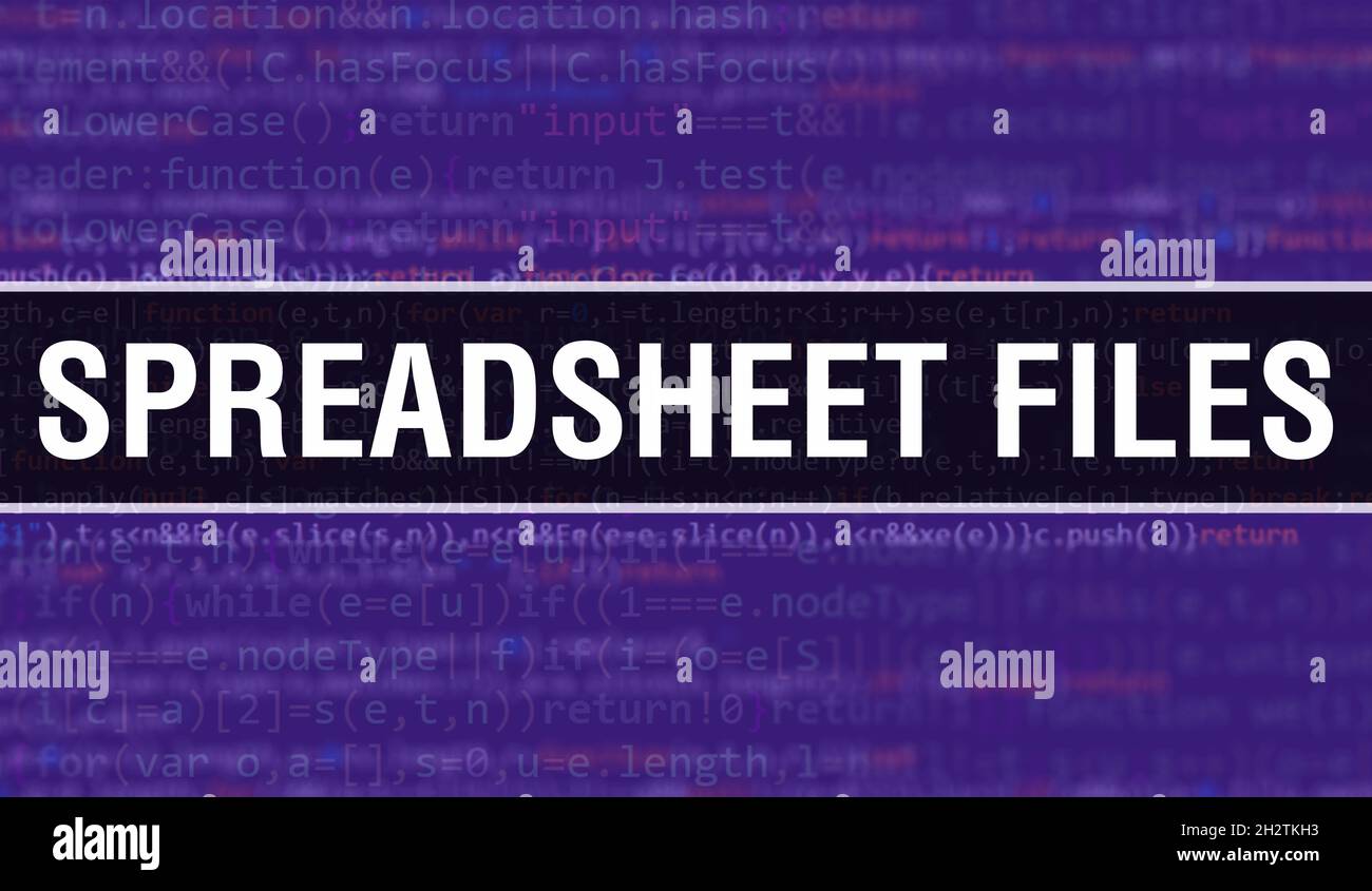 Spreadsheet Files Concept Illustration Using Code For Developing Programs And App Spreadsheet
