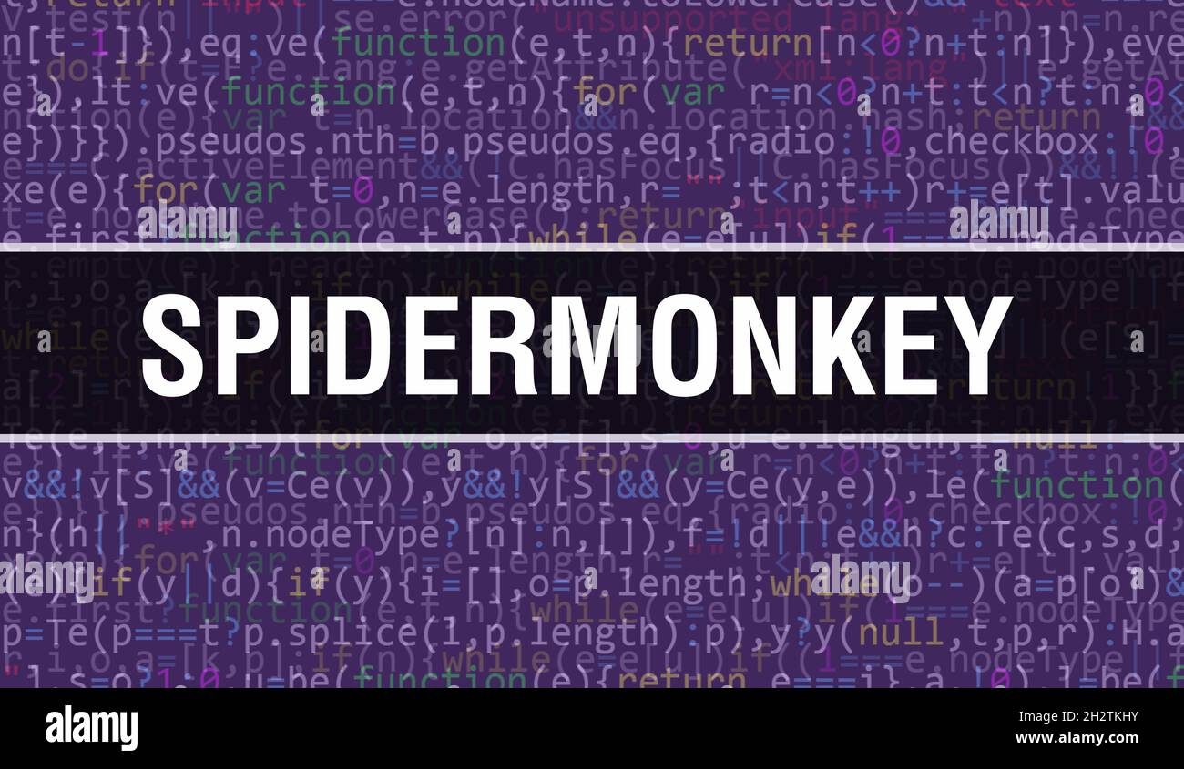 SpiderMonkey with Abstract Technology Binary code Background.Digital ...