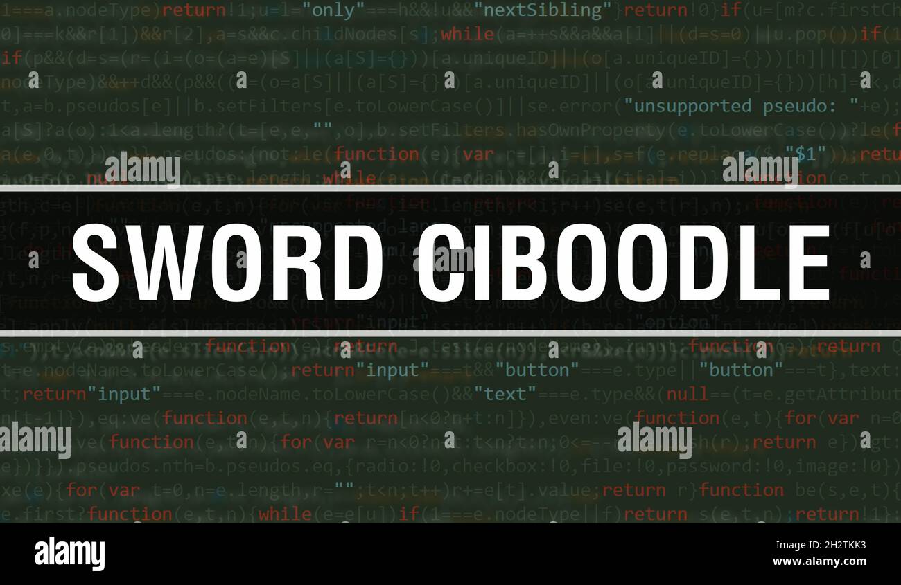 Sword Ciboodle with Binary code digital technology background. Abstract ...