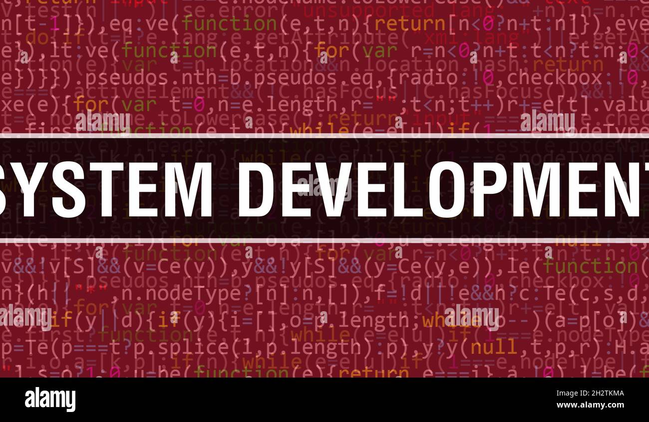 System development with Binary code digital technology background ...
