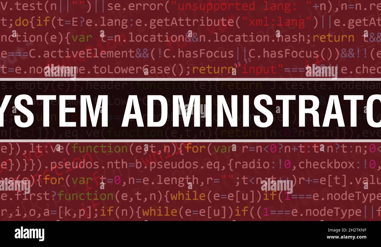 System Administrator With Digital Java Code Text System Administrator And Computer Software