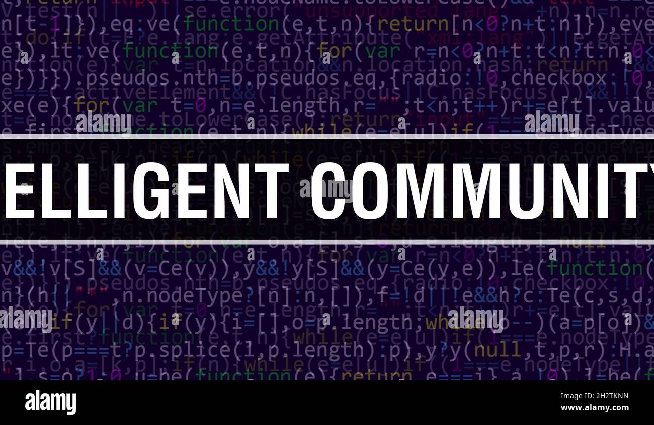 Telligent Community with Binary code digital technology background ...