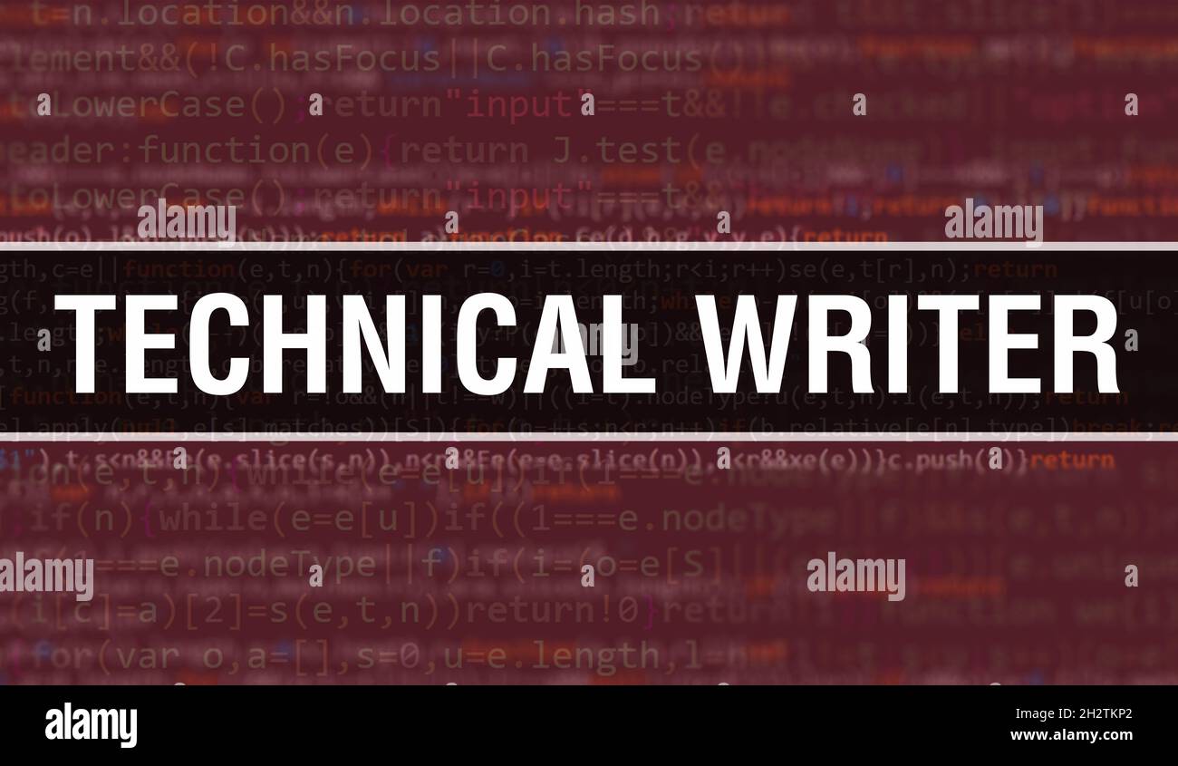 Technical writer with Digital java code text. Technical writer and ...
