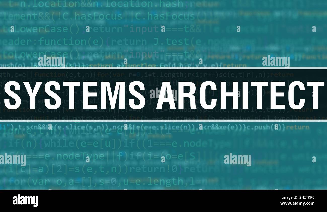 Systems architect concept illustration using code for developing programs and app. Systems ...