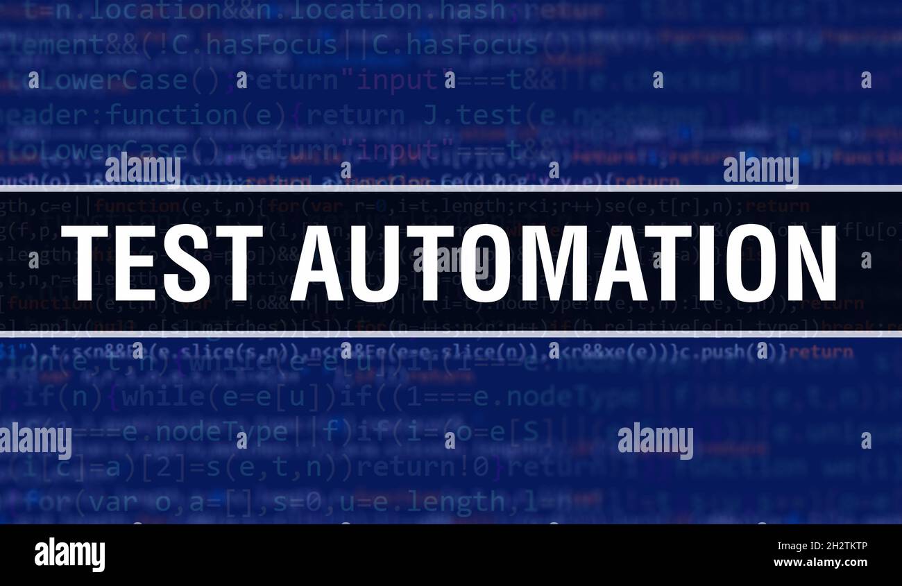 Test Automation With Digital Java Code Text Test Automation And Computer Software Coding Vector