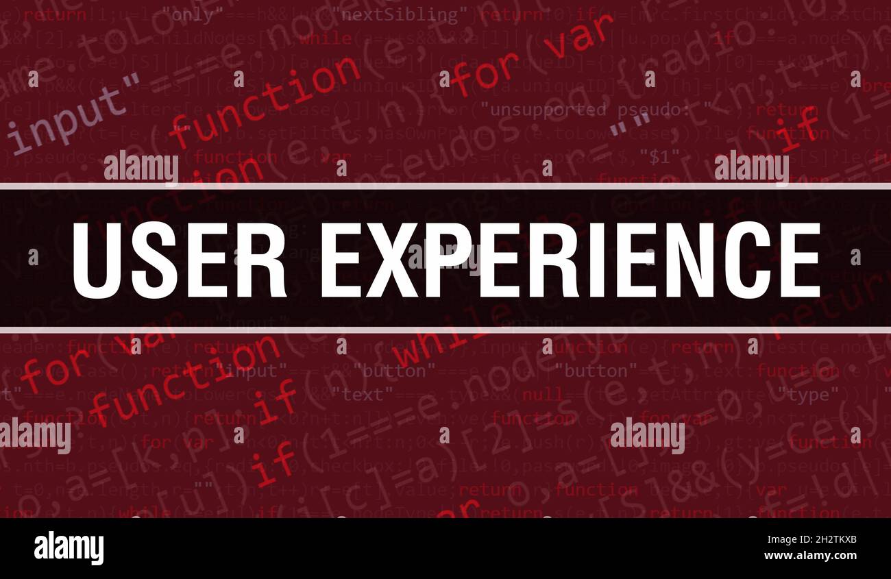 User Experience concept with Random Parts of Program Code.User ...