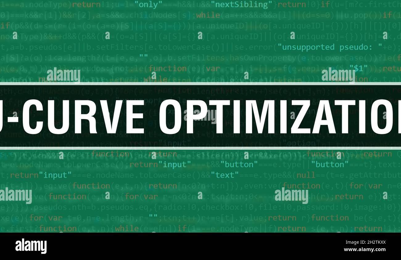 U-curve optimization text written on Programming code abstract ...