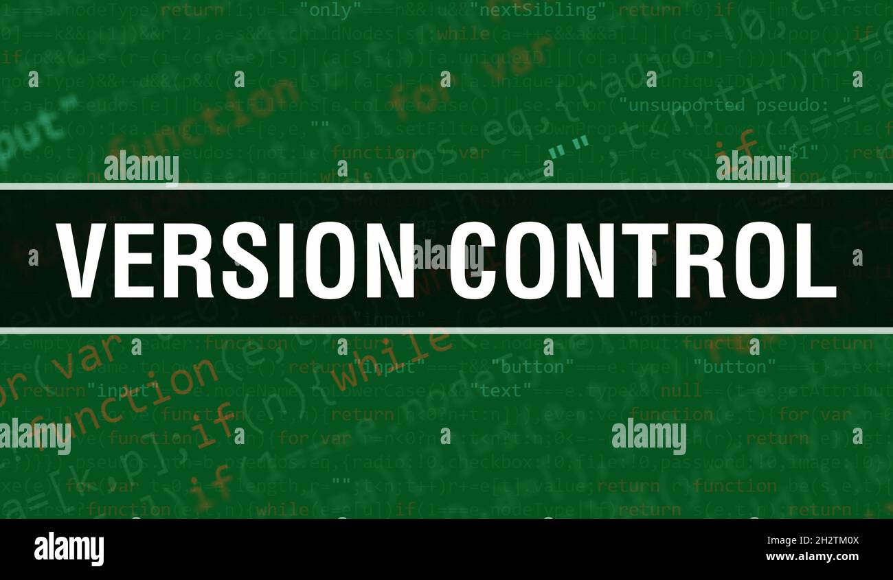 Version Control concept illustration using code for developing programs ...