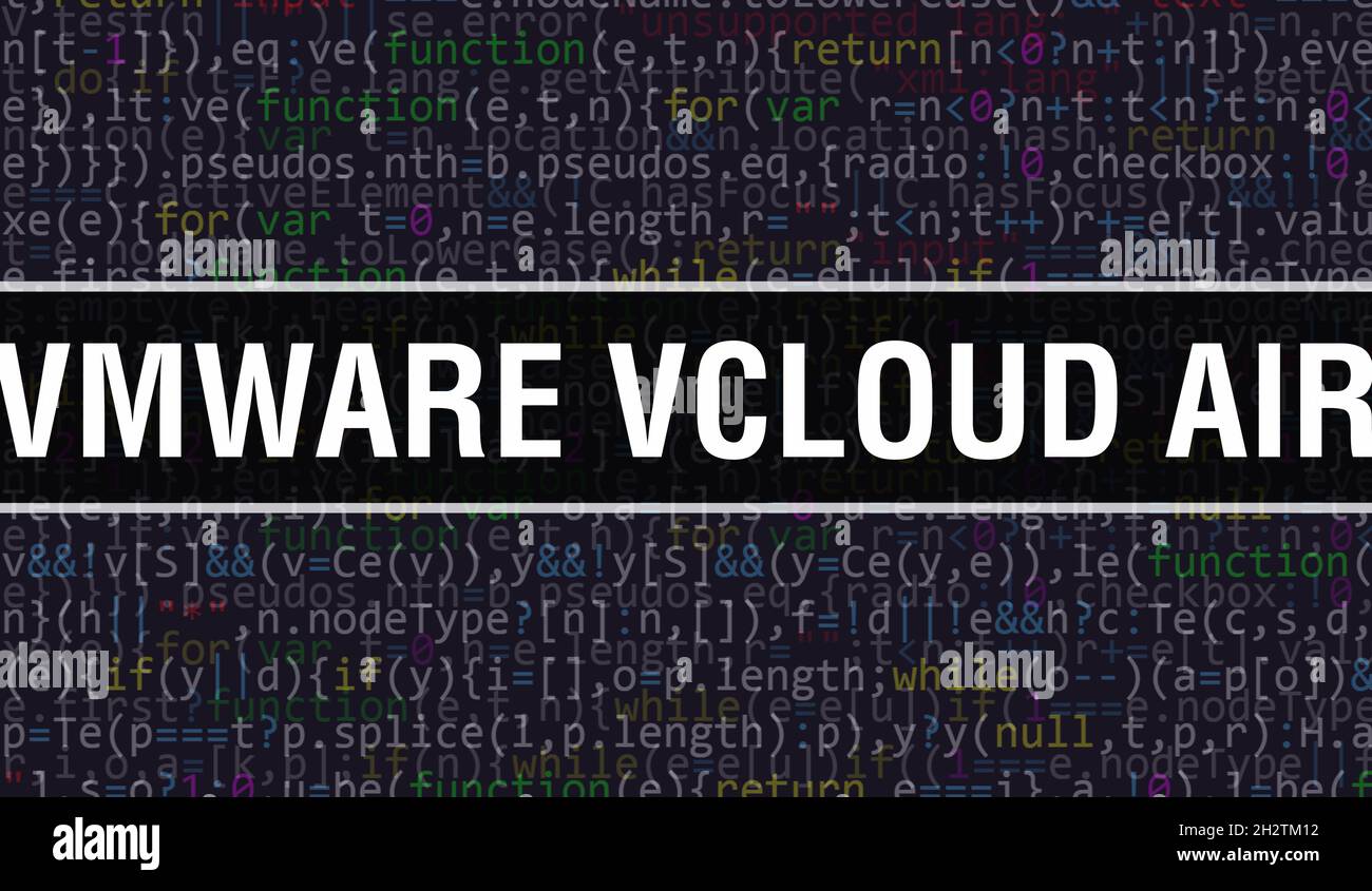VMware vCloud Air with Binary code digital technology background. Abstract background with ...