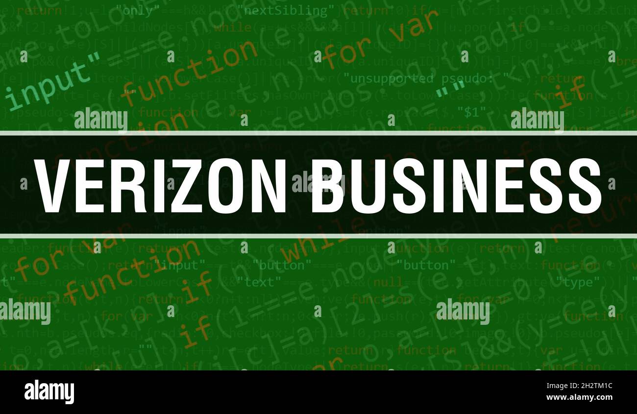 Verizon Business concept with Random Parts of Program Code.Verizon ...