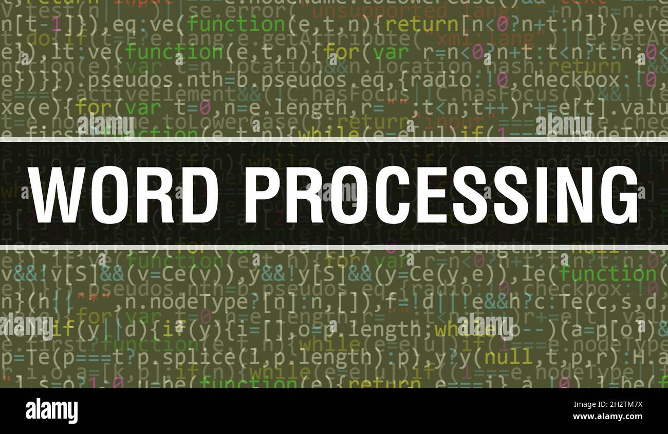 Word processing with Abstract Technology Binary code Background.Digital ...