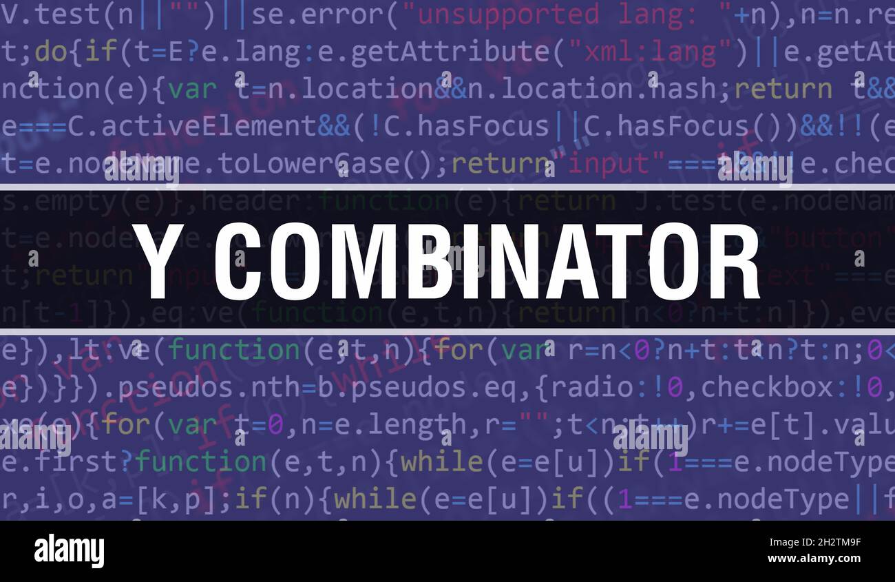 Y Combinator Text Written On Programming Code Abstract Technology Background Of Software
