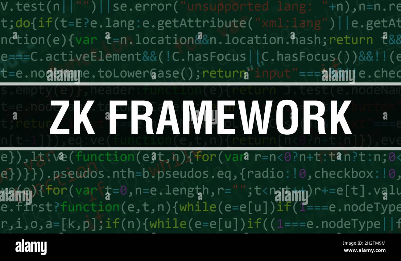 Zk Framework Text Written On Programming Code Abstract Technology Background Of Software