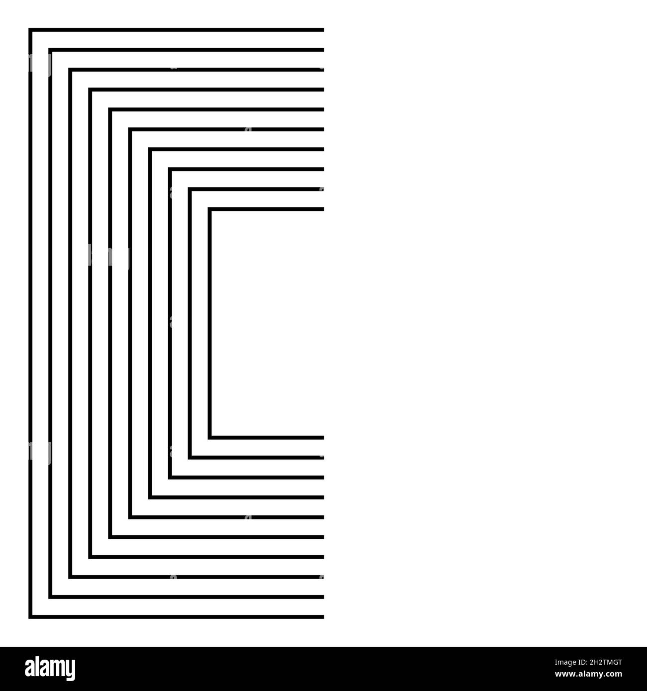 Half Square Black few squares vector illustration. Goal. One in one ...