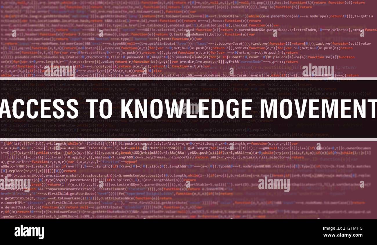 Access to Knowledge movement concept illustration using code for developing programs and app ...