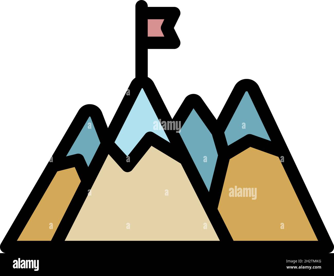 Hiking mountain target icon. Outline hiking mountain target vector icon ...