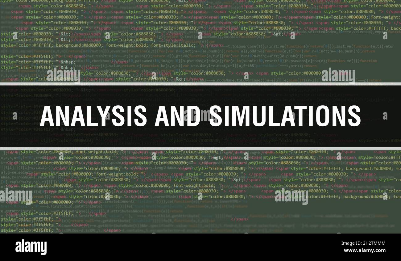 Analysis And Simulations Text Written On Programming Code Abstract