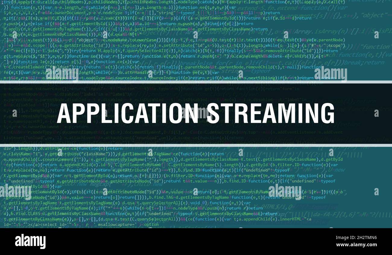 Application streaming with Binary code digital technology background ...