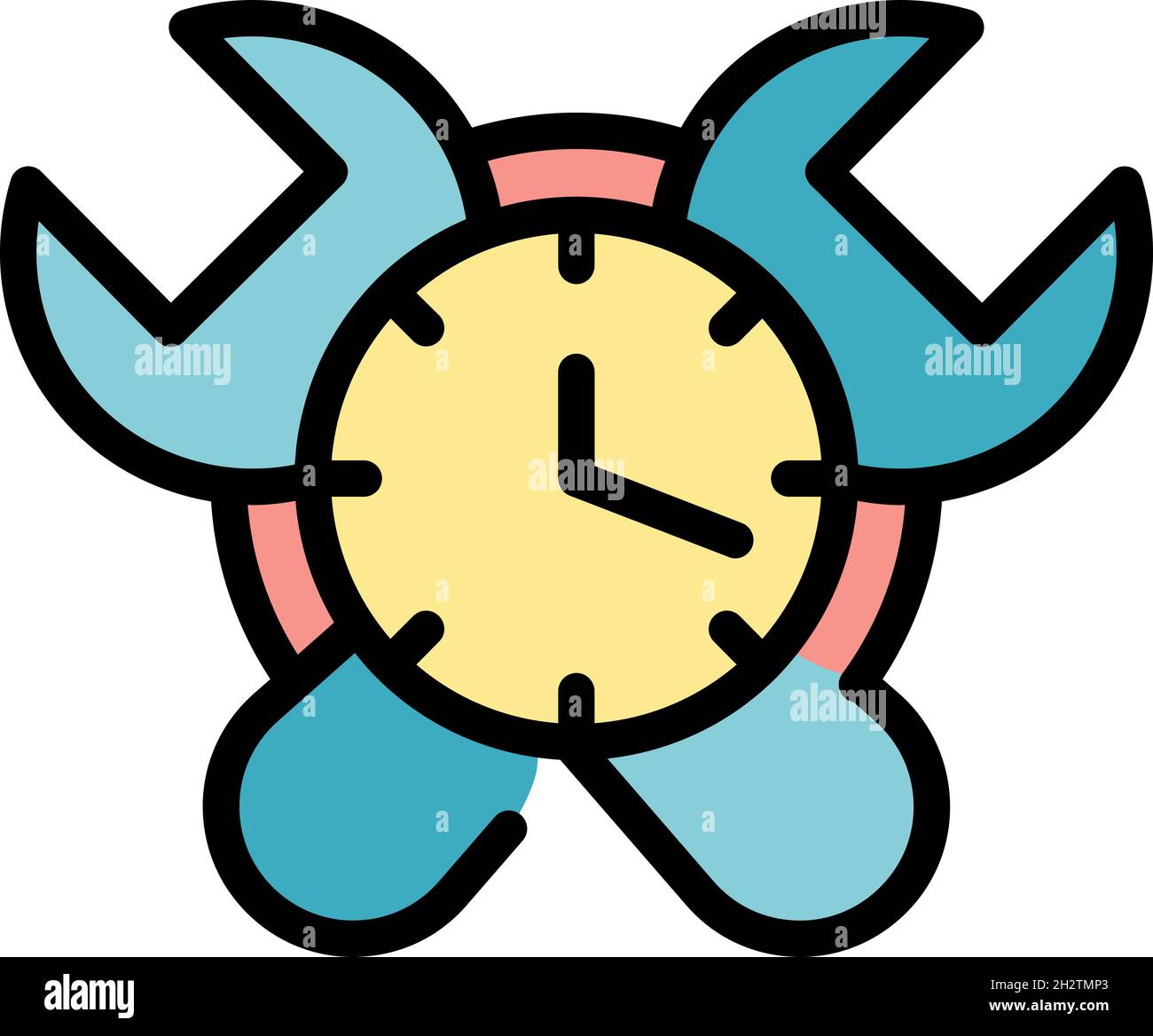 Alarm clock repair icon. Outline alarm clock repair vector icon color ...