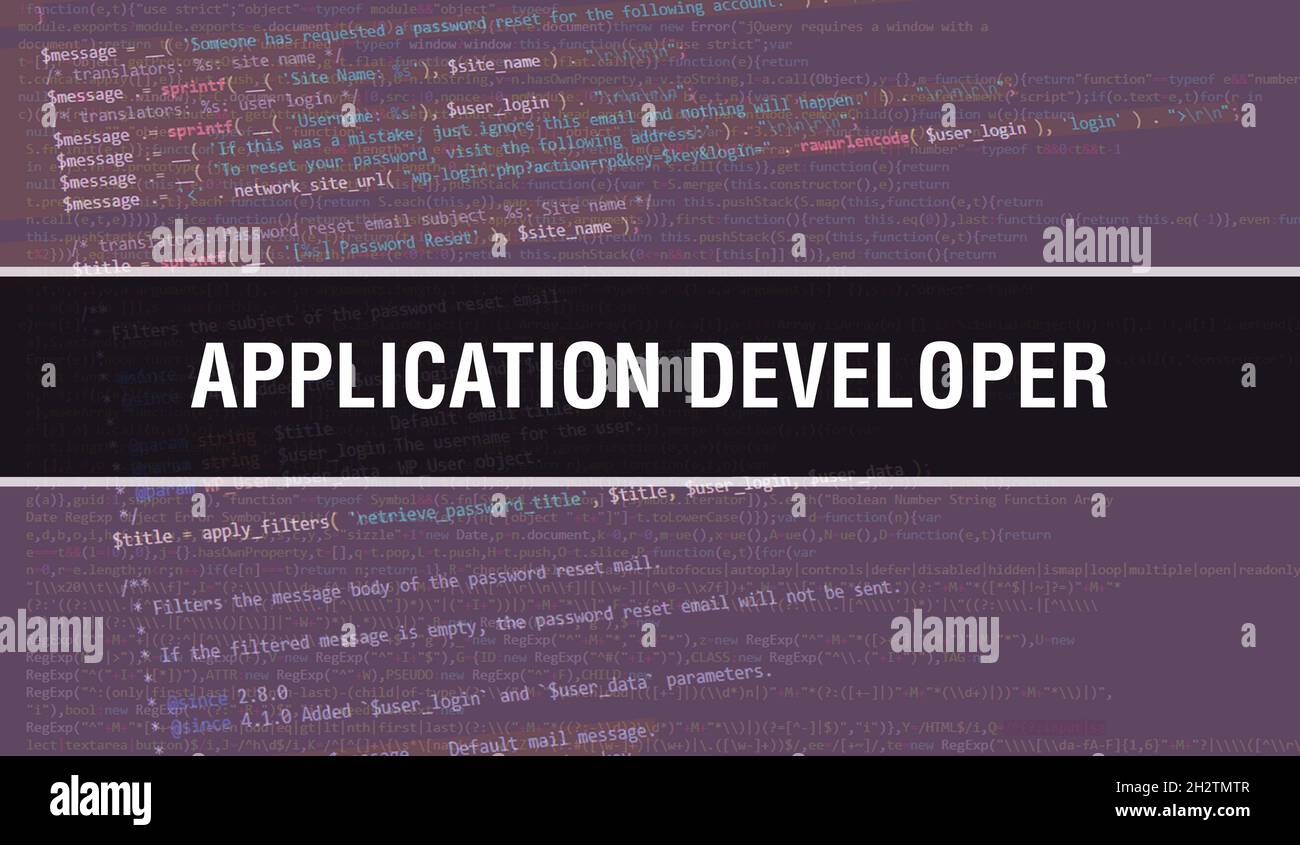 Application Developer with Abstract Technology Binary code Background ...