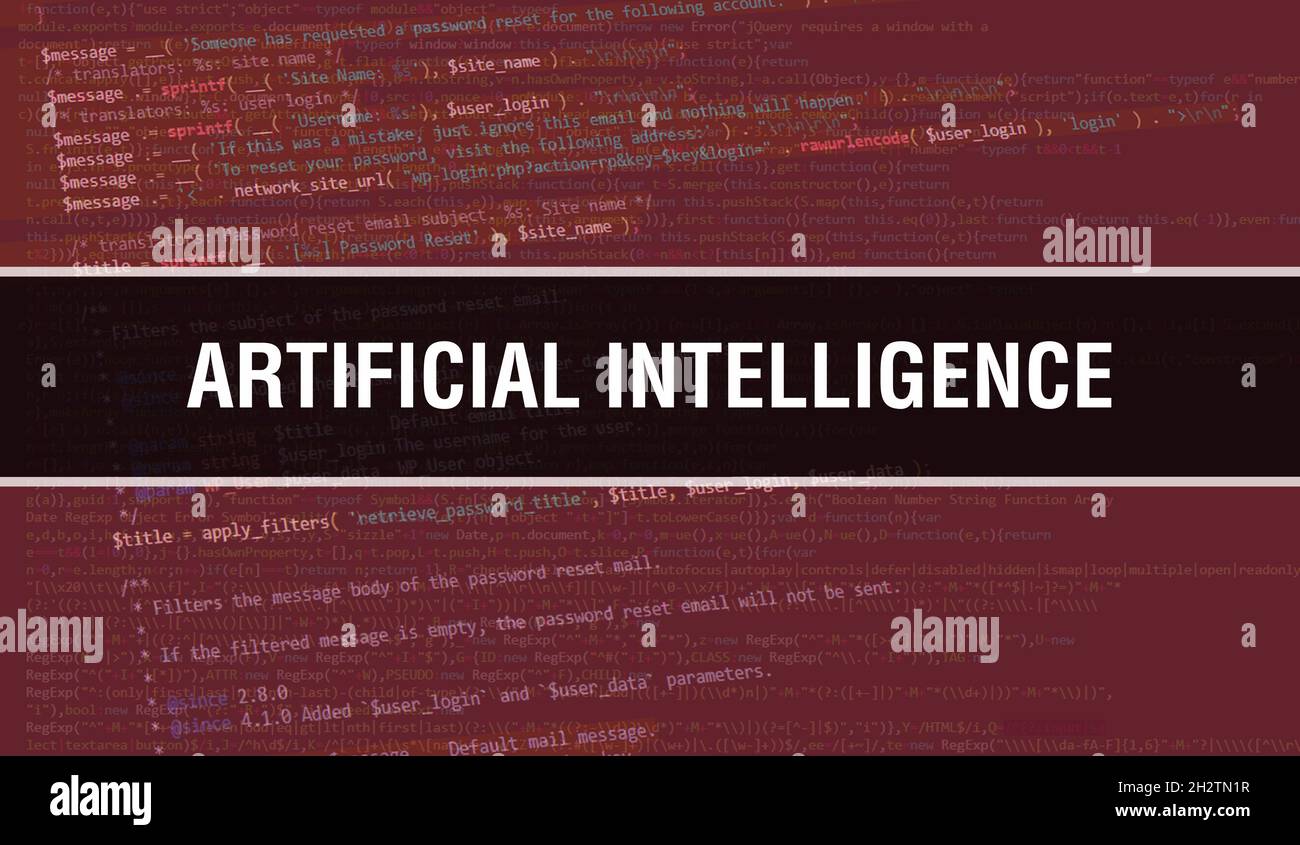 Artificial intelligence with Abstract Technology Binary code Background ...