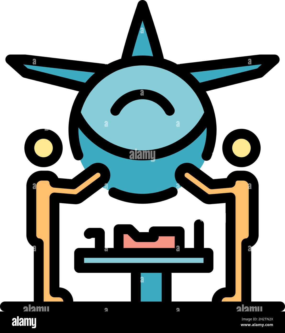 Airplane repair icon. Outline airplane repair vector icon color flat ...