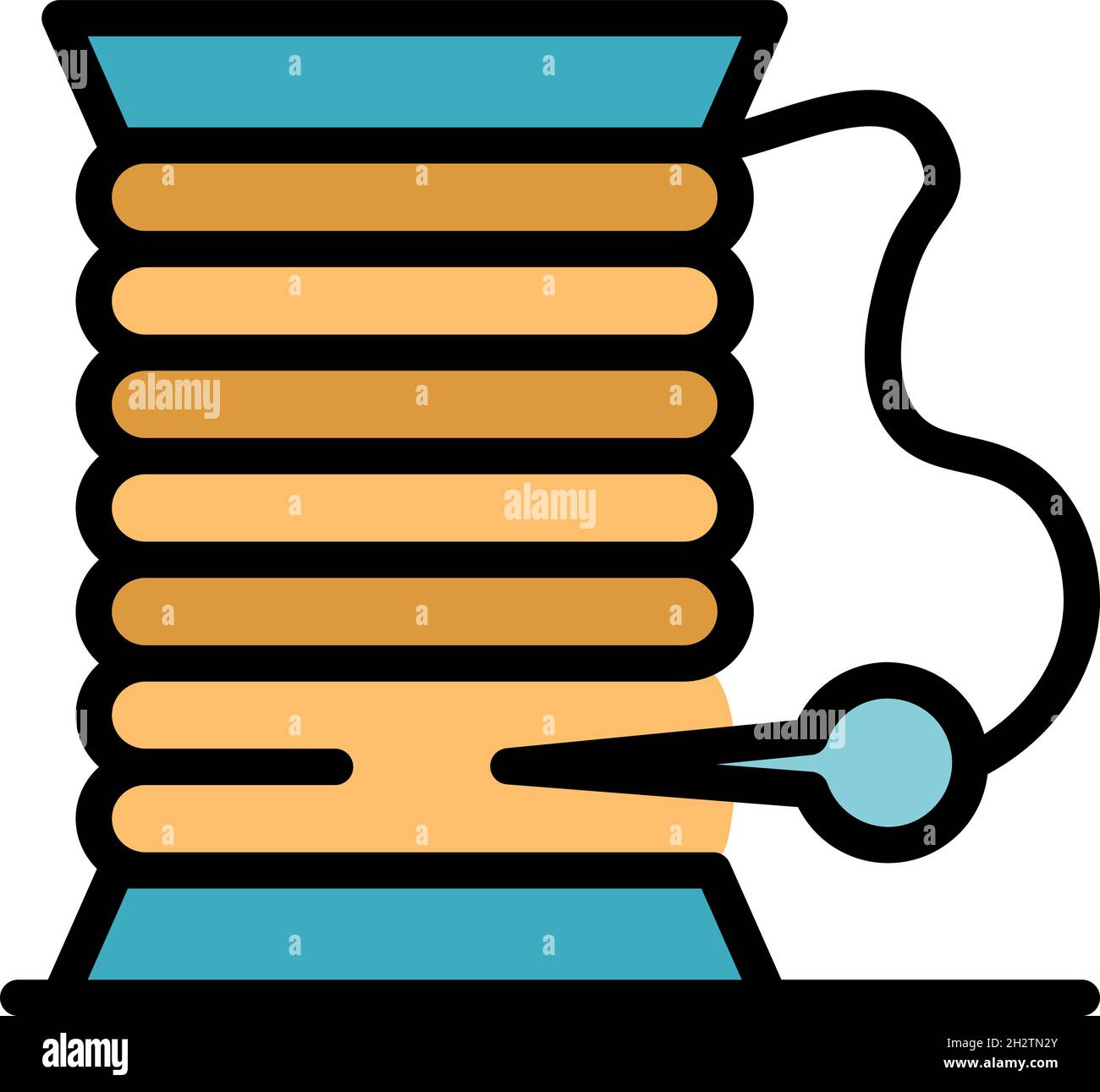 Sewing thread icon. Outline sewing thread vector icon color flat ...