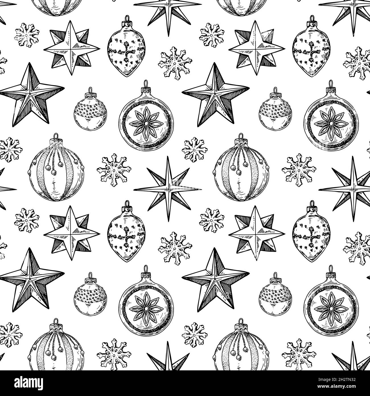 Stars pattern vintage engraving Black and White Stock Photos & Images ...