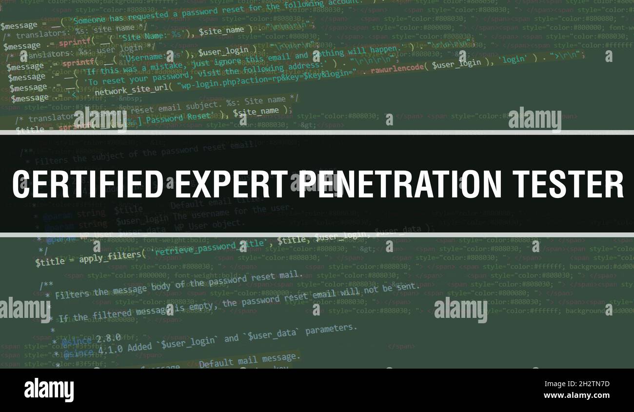 Certified Expert Penetration Tester Concept With Random Parts Of Program Code Certified Expert