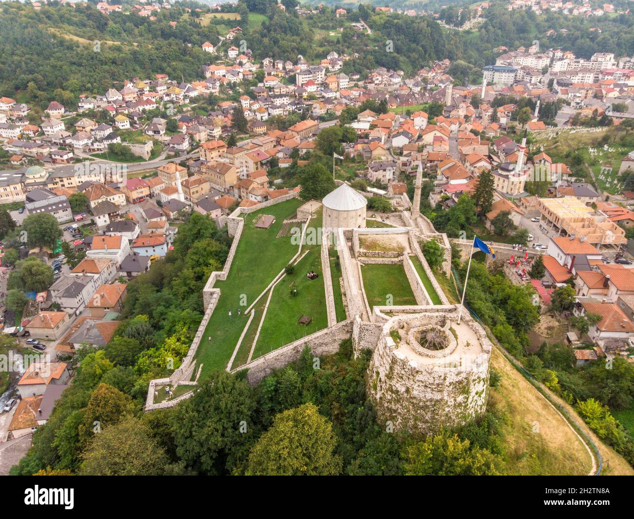 An aerial view of an old fortification in Bosnia and Herzegovina Stock ...
