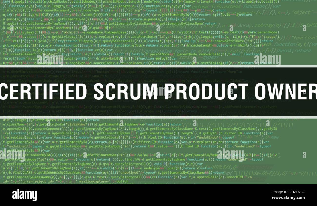 Certified Scrum Product Owner with Binary code digital technology background. Abstract ...