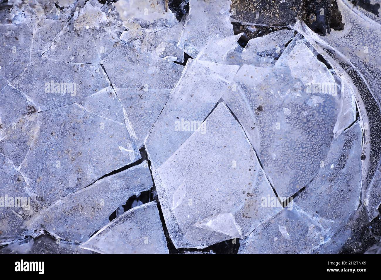 Crashed blue ice concrete surface background texture. Crashed ice ...